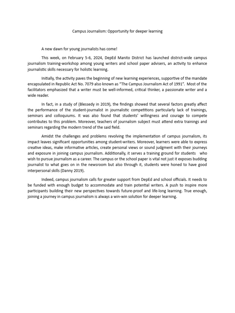 Campus Journalism - EDITORIAL WRITING | PDF