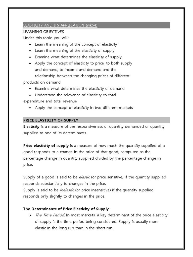 elasticity | PDF | Elasticity (Economics) | Demand