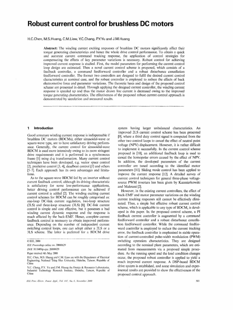 Chen 2000 | PDF | Electric Motor | Electrical Equipment