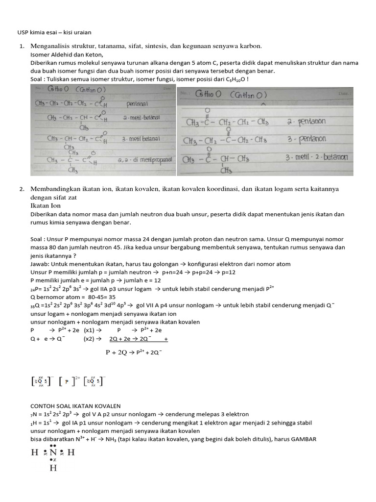 Kimia Usp Esai Kisi 2122 | PDF