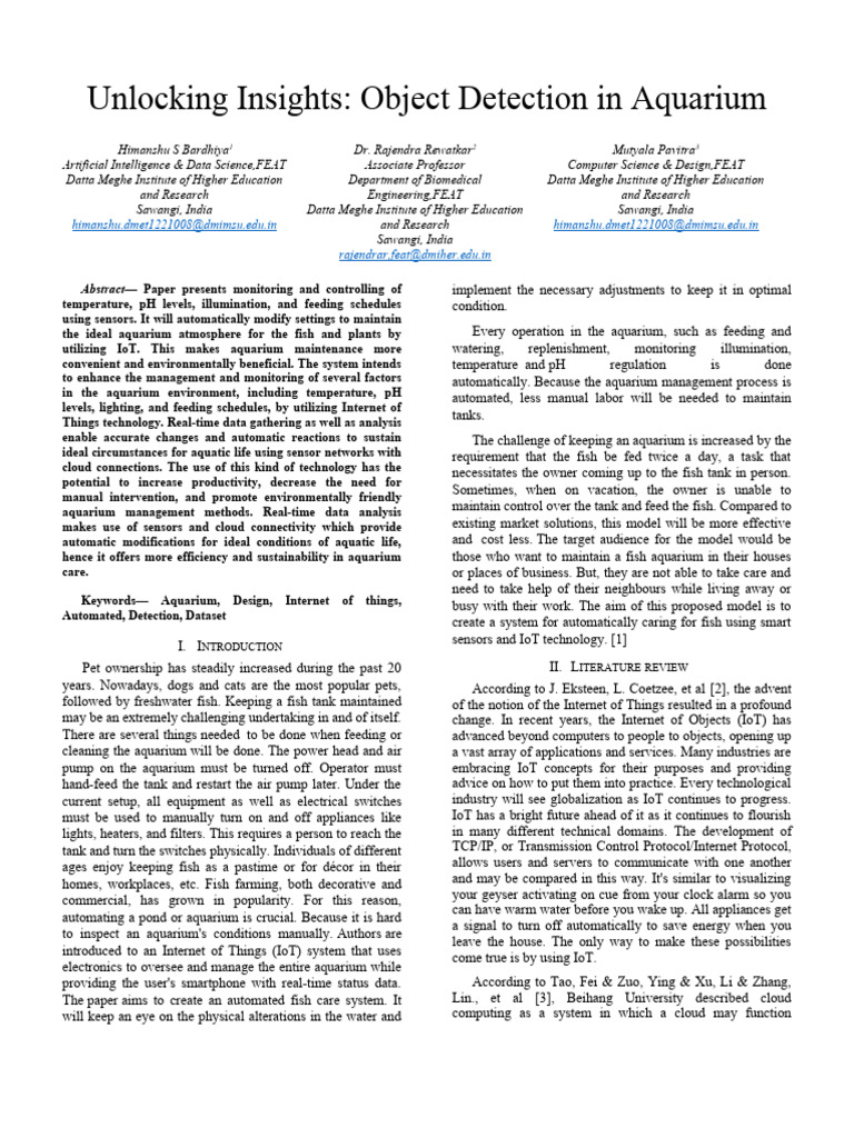 Unlocking Insights Object Detection in Aquarium Datasets - Edited | PDF ... Unlocking Insights Object Detection in Aquarium Datasets - Edited | PDF ...
