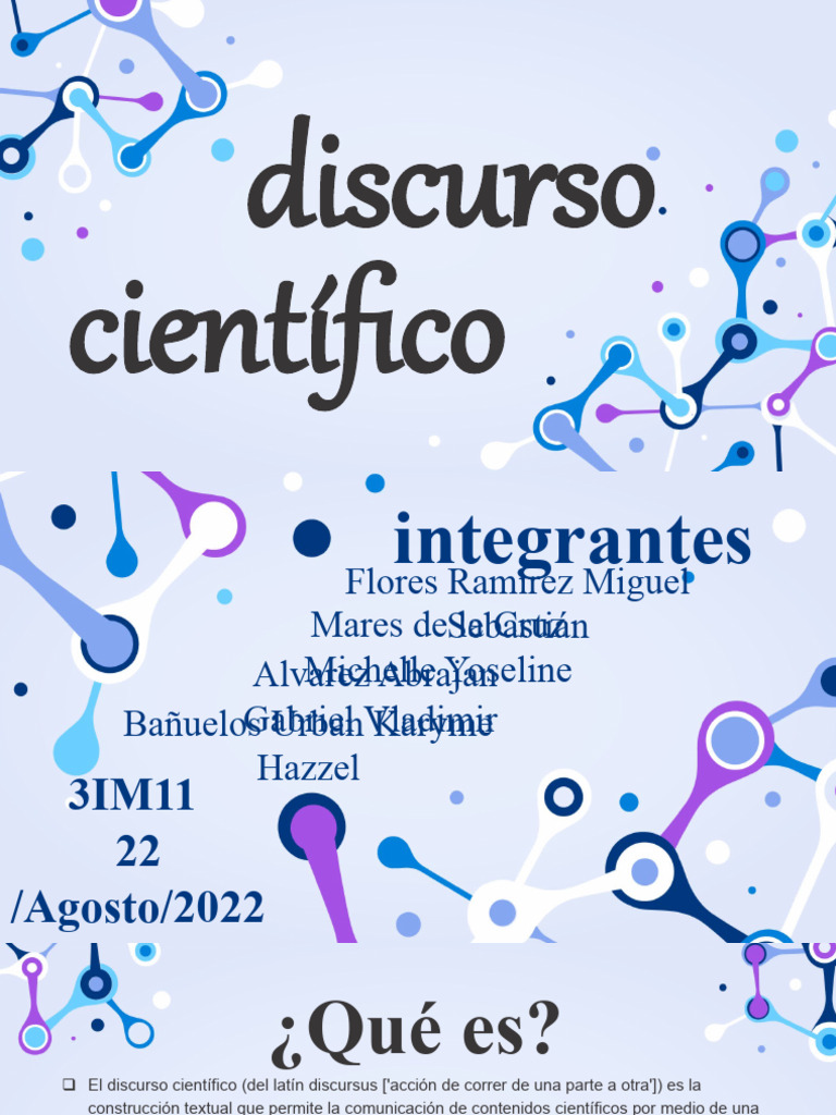 Discurso Cientifico | PDF | Las leyes del movimiento de Newton | Química