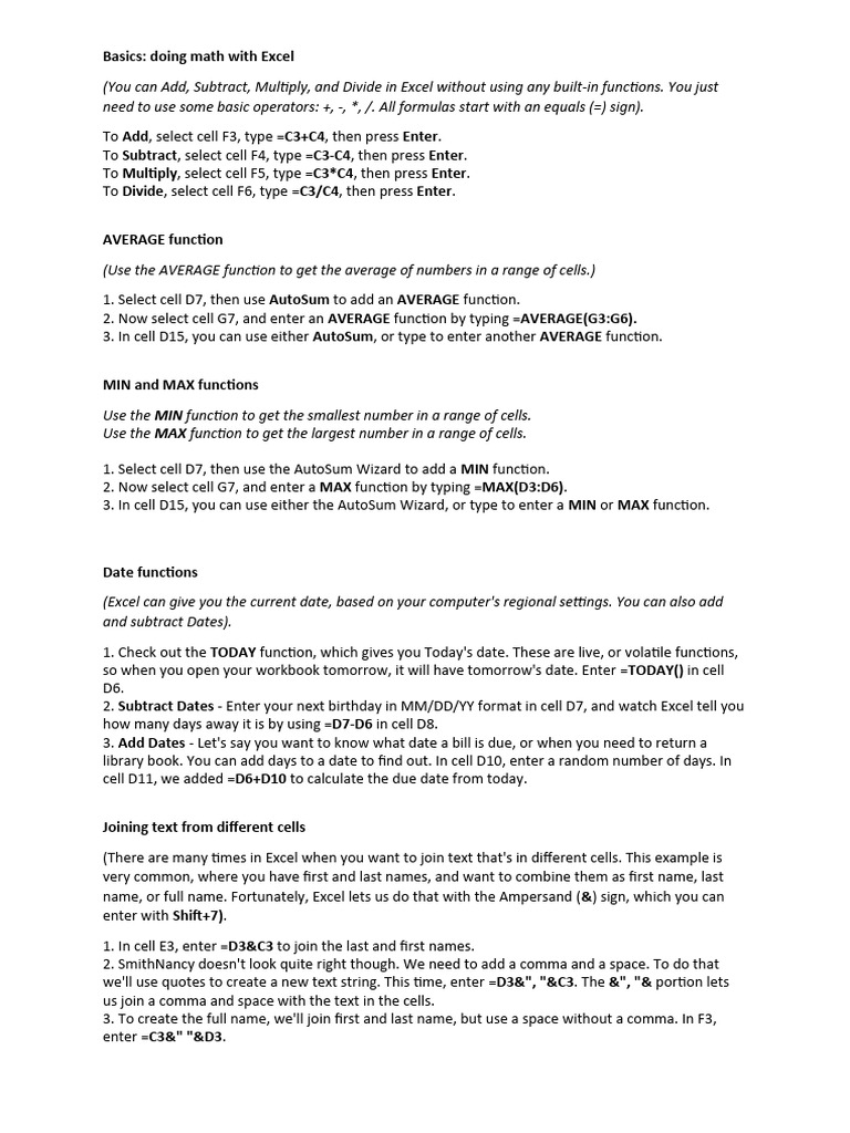 Excel Formula | PDF | Computer Programming | Computing