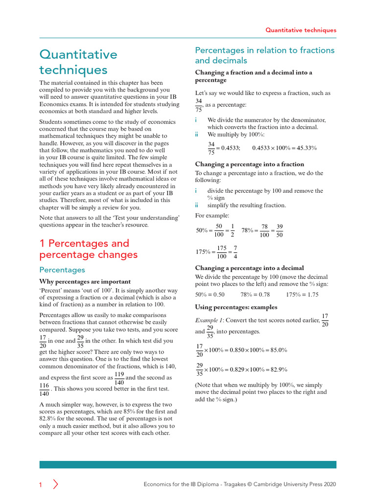 Quantitative Techniques Ib Economics | PDF