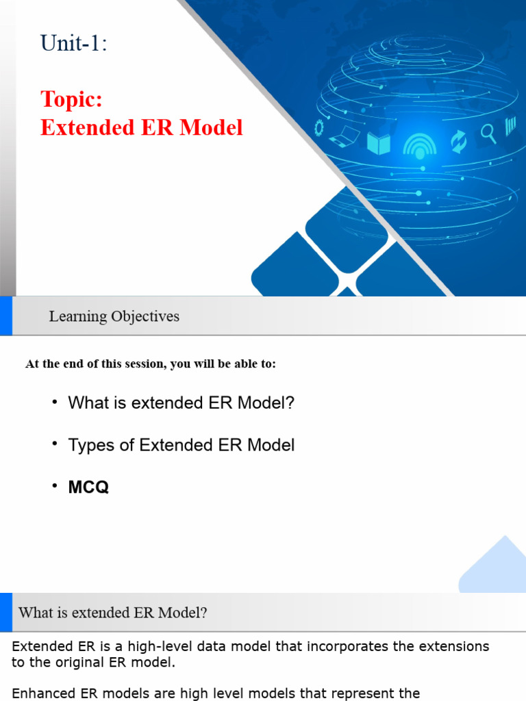 UNit1 - Extended ER | PDF | Databases | Inheritance (Object Oriented Programming)