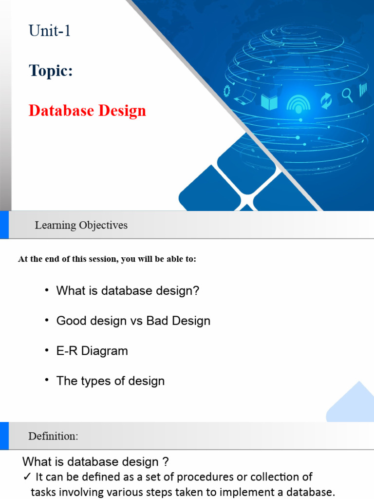 UNit1 - Database Design | PDF | Databases | Conceptual Model