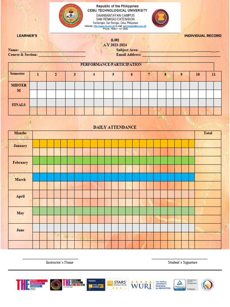 Individual Learners Record Index Card 2023 2024 3 | PDF