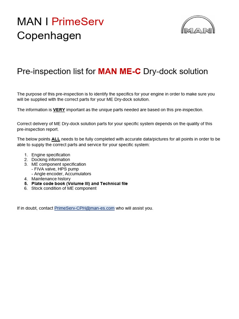 Pre - Inspection List ME-C - (2023-03-16) | PDF | Pump | Gas Technologies