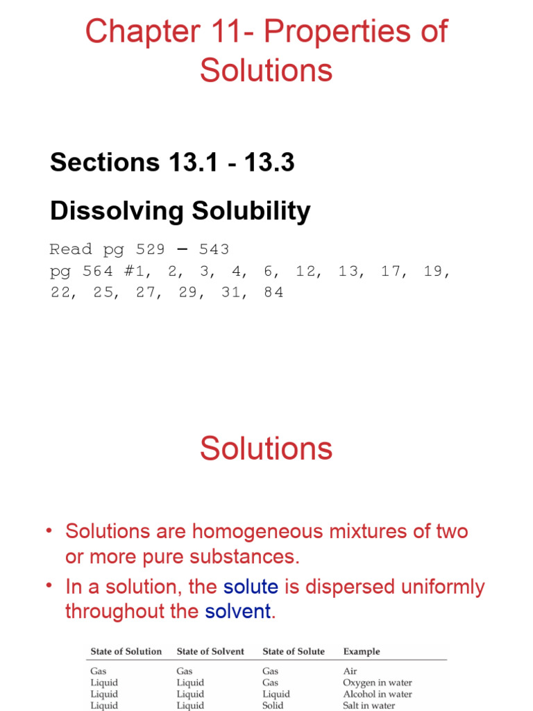 Solutions | PDF | Solvation | Scientific Phenomena