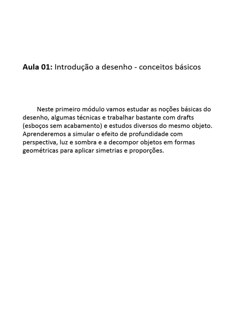Conceitos Basicos de Desenhos - Aulas | PDF | Desenho | Lápis