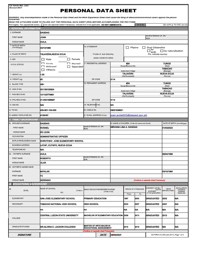 PDS Joan Updated | PDF | Teachers | Government