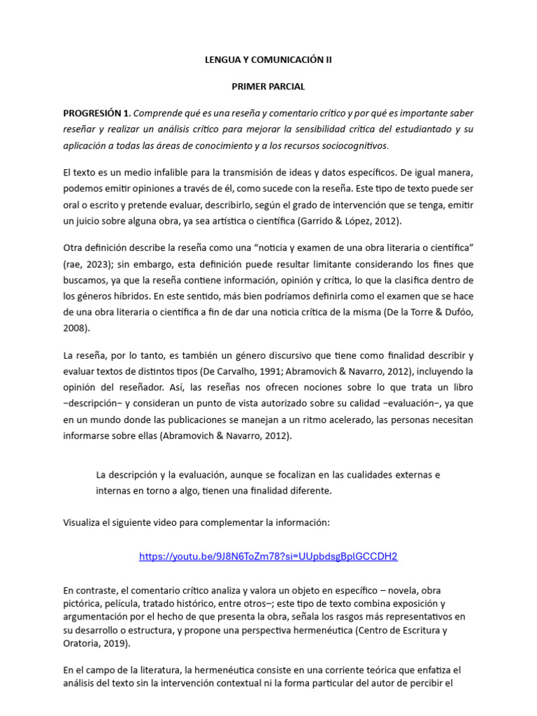 Material Primer Parcial LyC II | PDF | Residuos | Hermenéutica