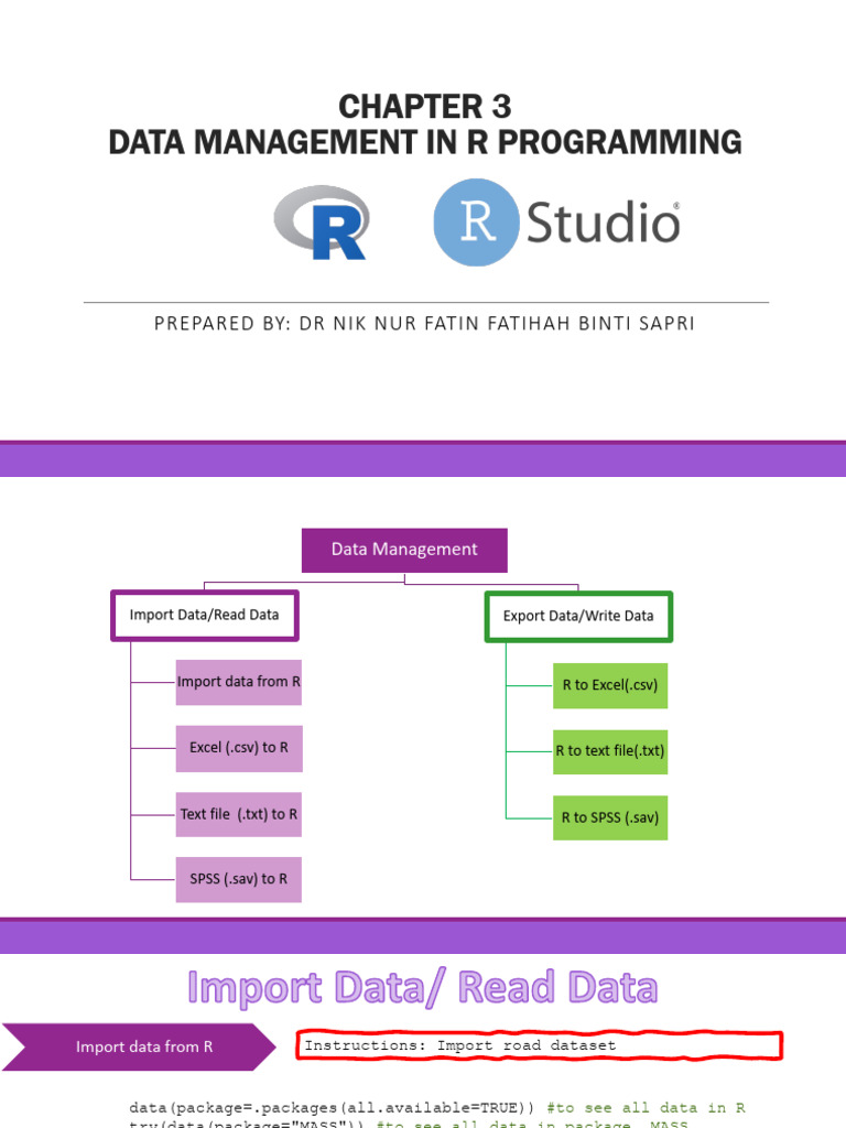 R Data Management Guide | PDF | Matrix (Mathematics) | Computer Programming