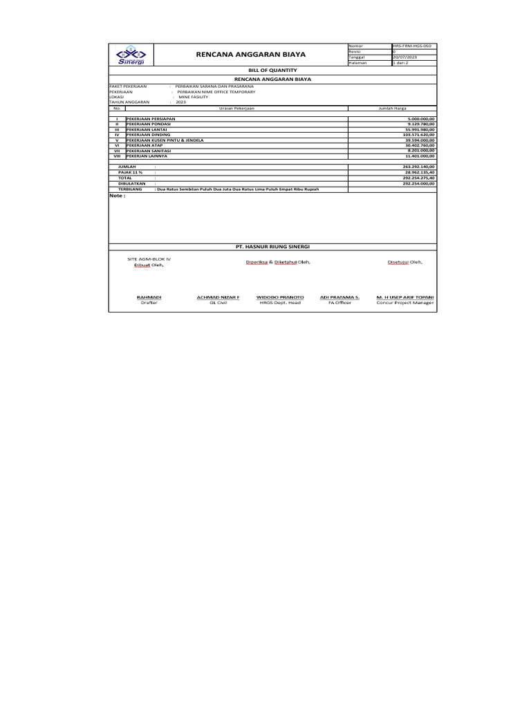 RAB Mine Office | PDF