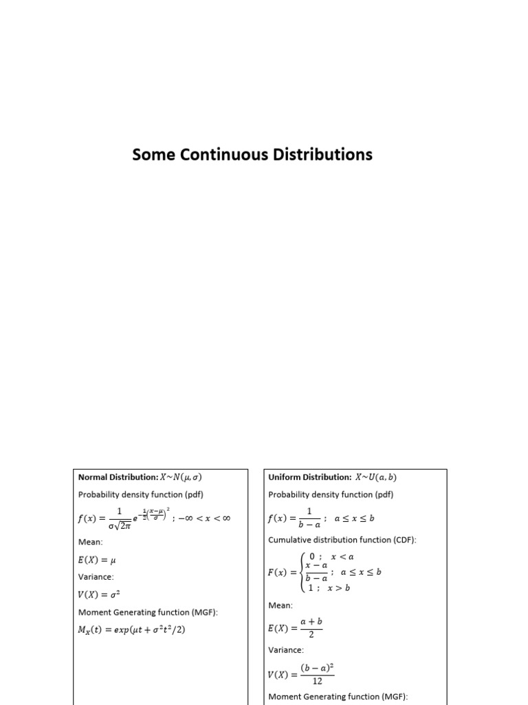 some distribution | PDF | Probability Distribution | Probability Density Function
