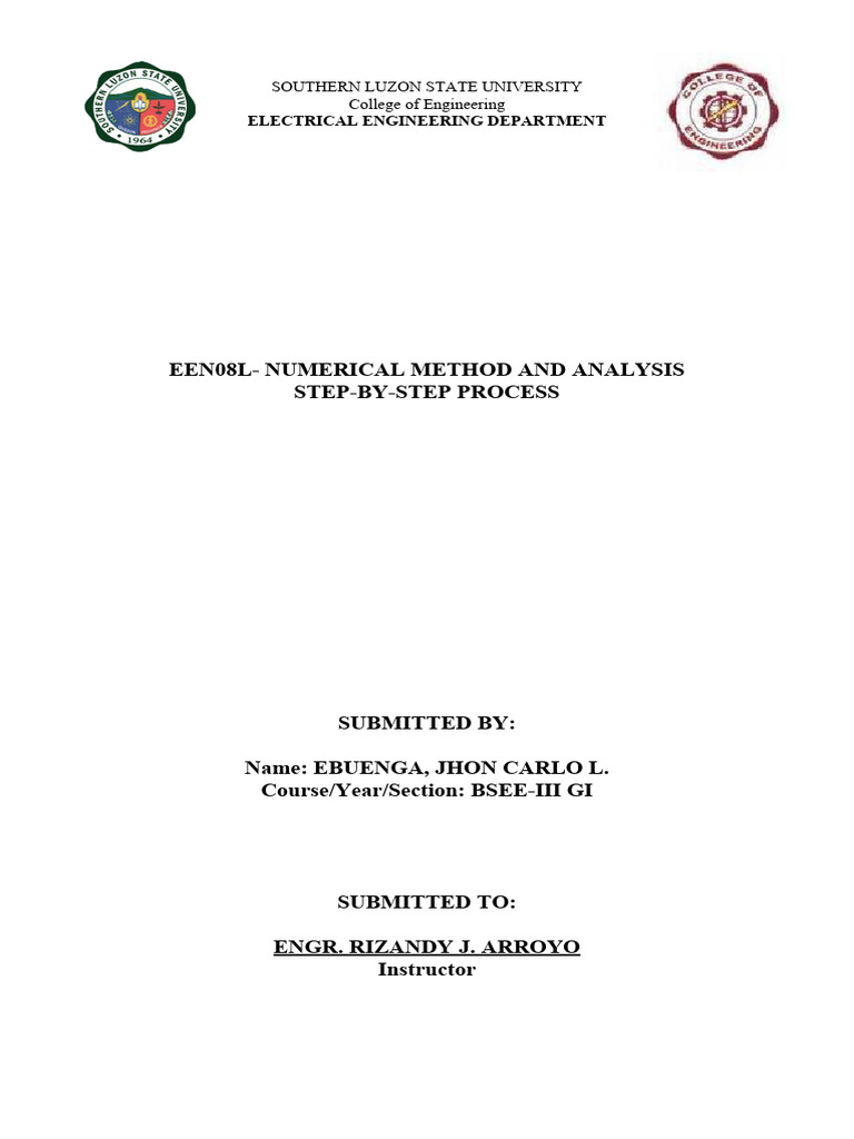 EEN08 Step by Step Buhat | PDF | Numerical Analysis | Algorithms And Data Structures