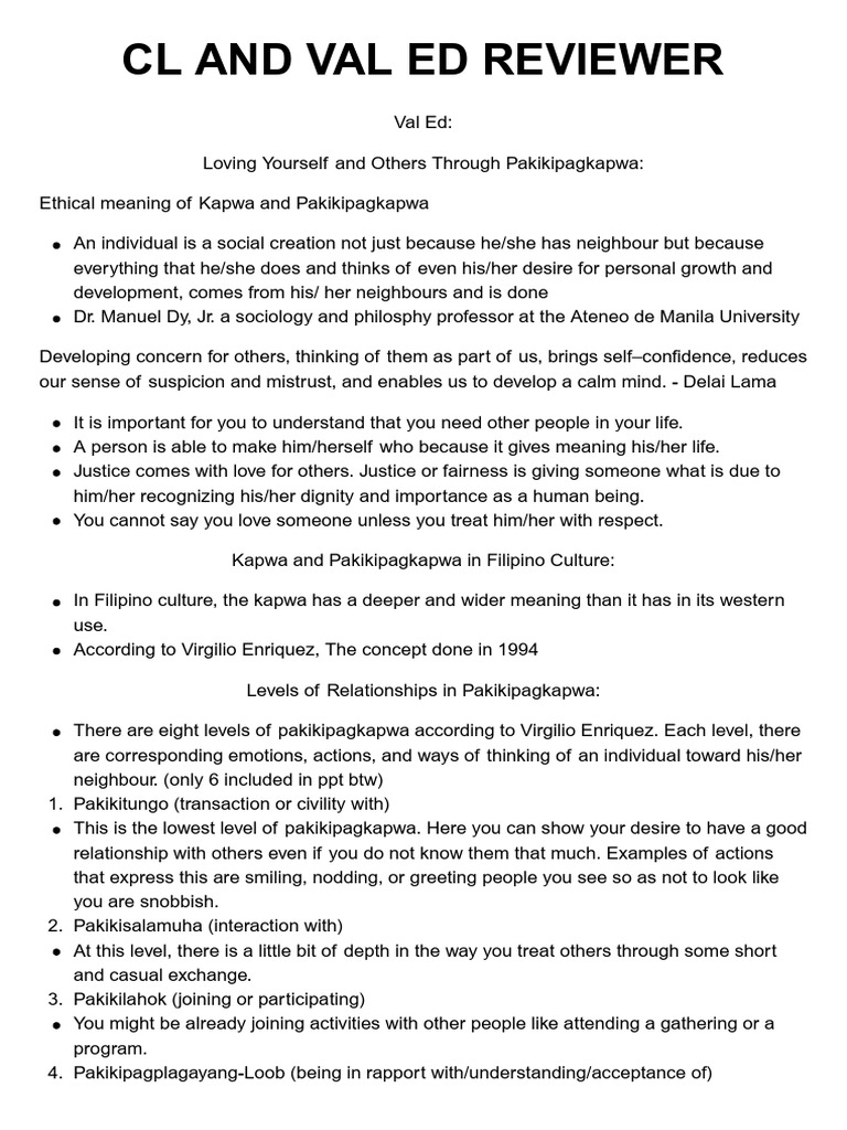 Cl And Val Ed Reviewer Pdf David Solomons