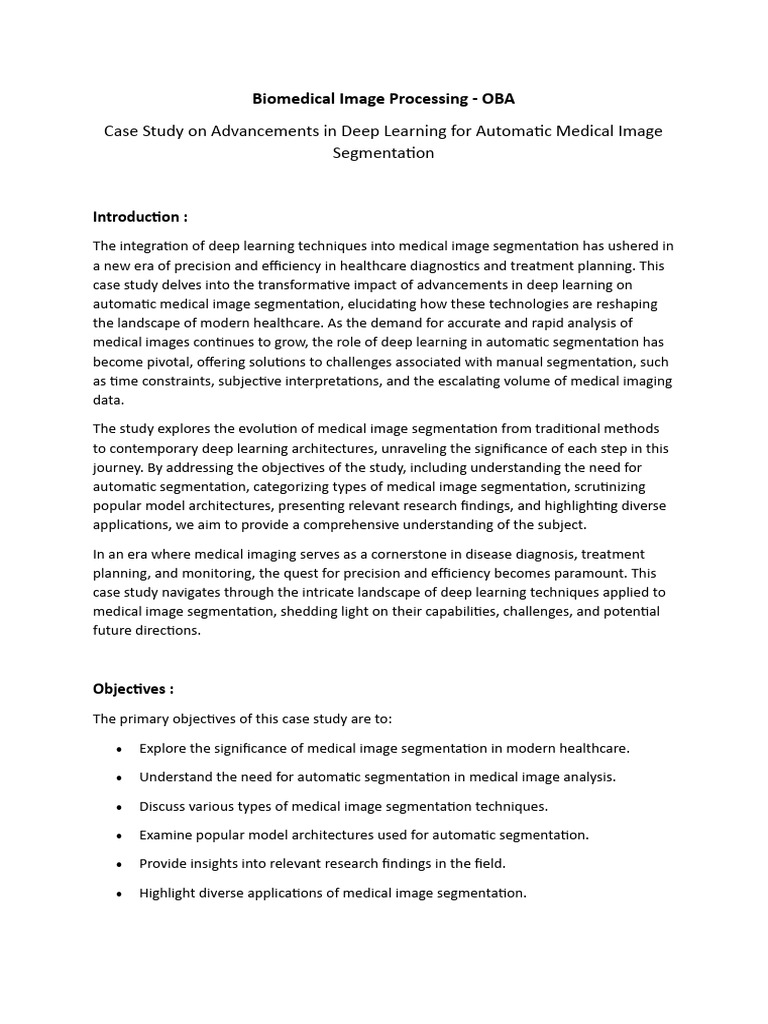 OBA 1 | PDF | Image Segmentation | Medical Imaging