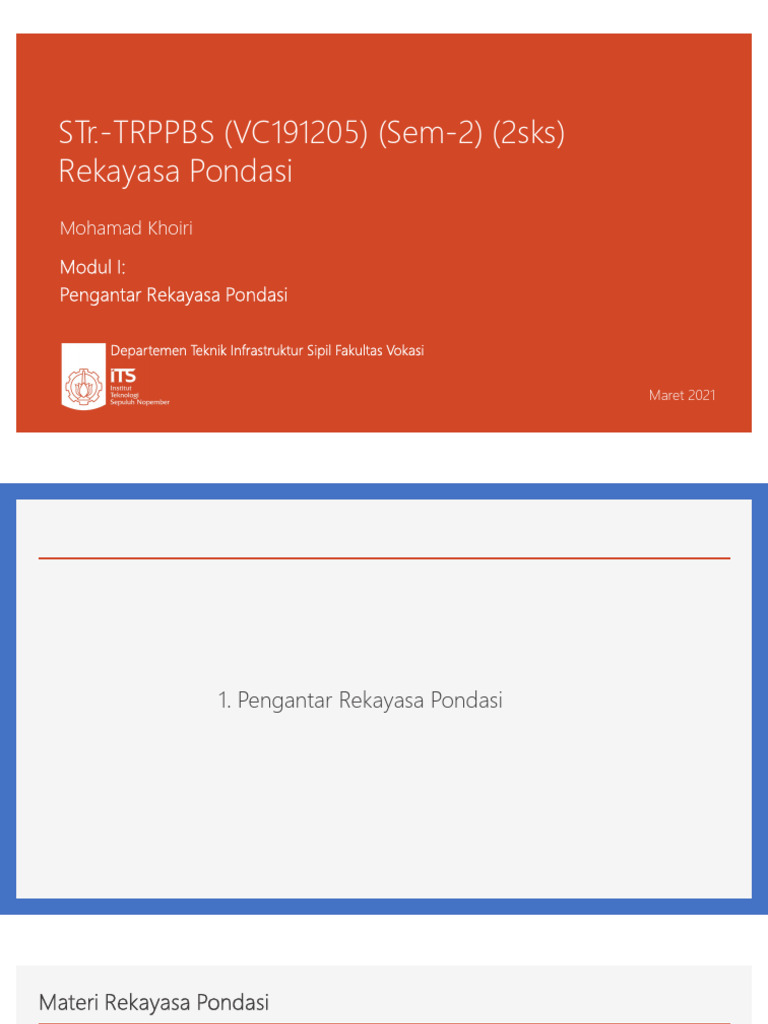 Modul 1 Rekayasa Pondasi Pengantar | PDF | Teknologi & Rekayasa
