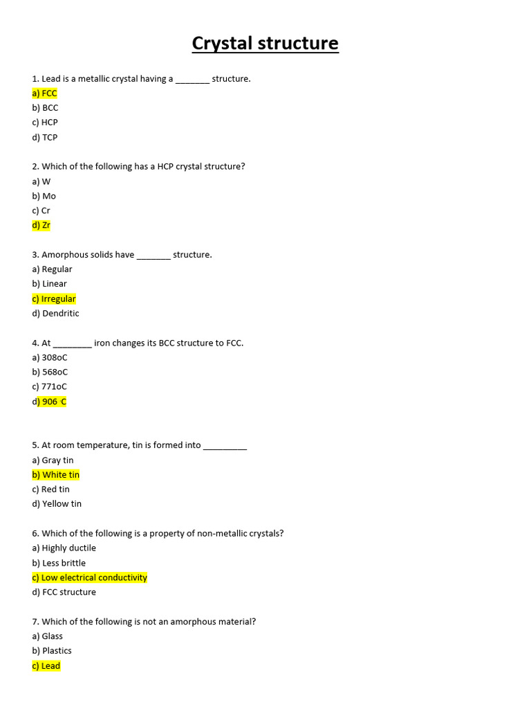 Crystal Structure | PDF | Crystal Structure | Crystal
