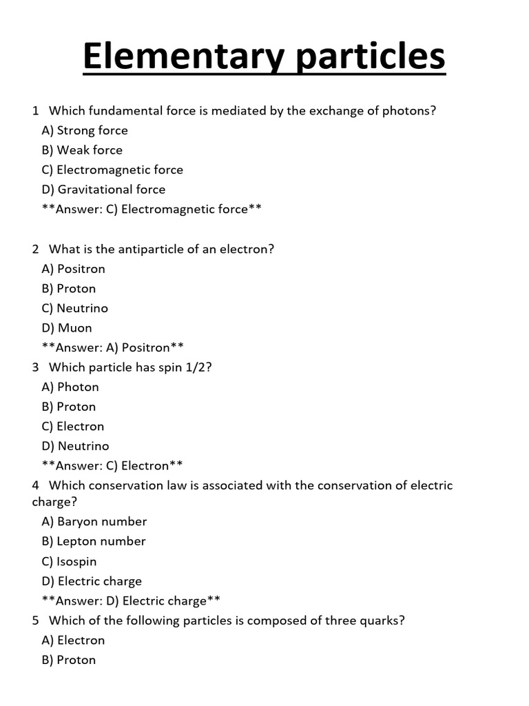 Elementary Particles | PDF | Quark | Momentum