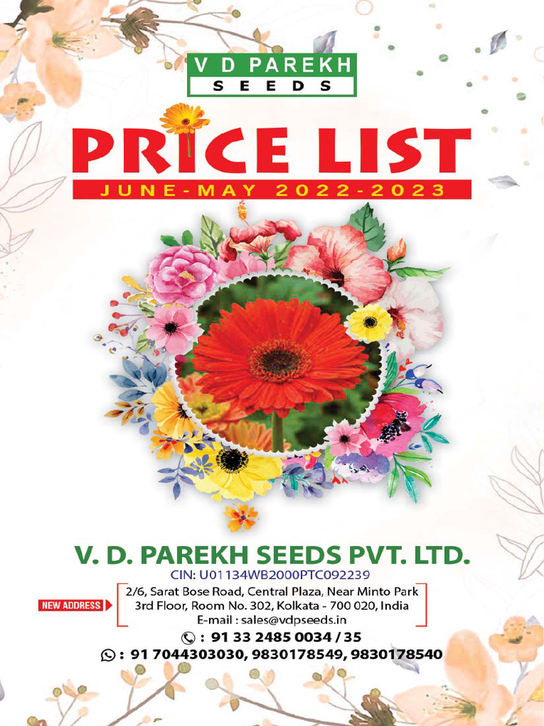 Price List VD Parekh Seeds | PDF | Banks | Plants
