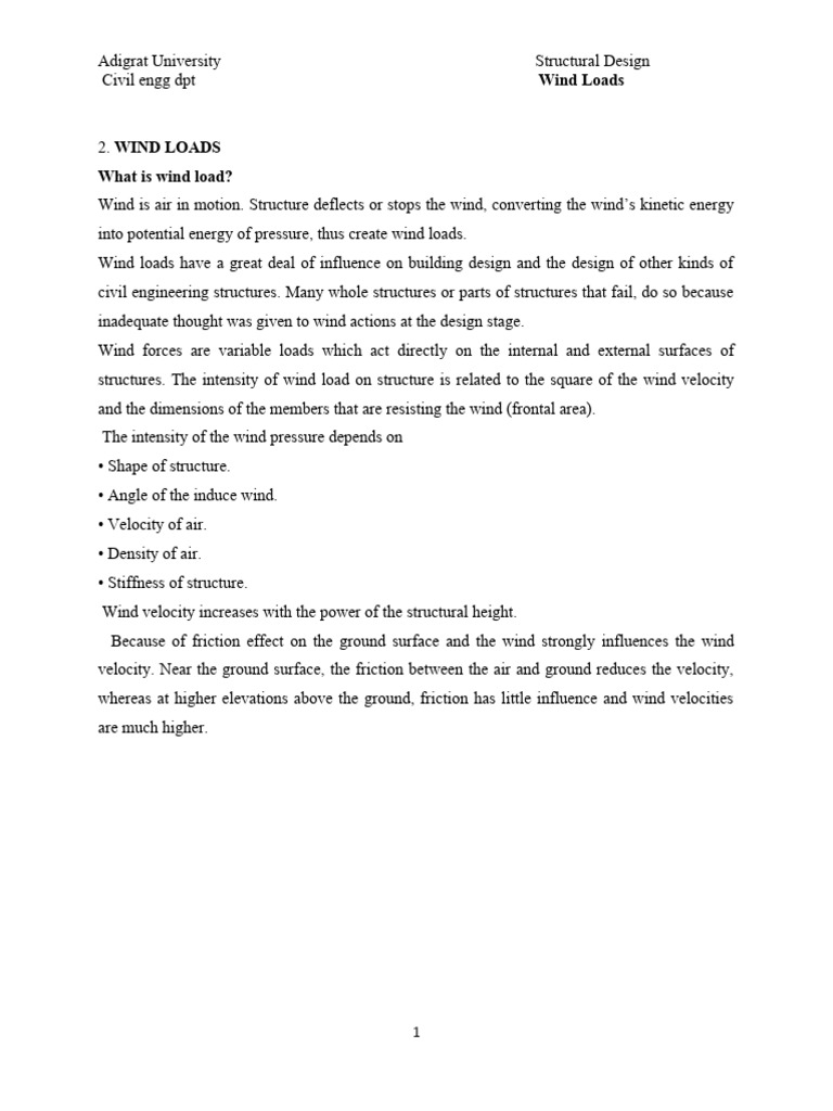 Chapter 2, Wind Load HT | PDF | Wound | Friction