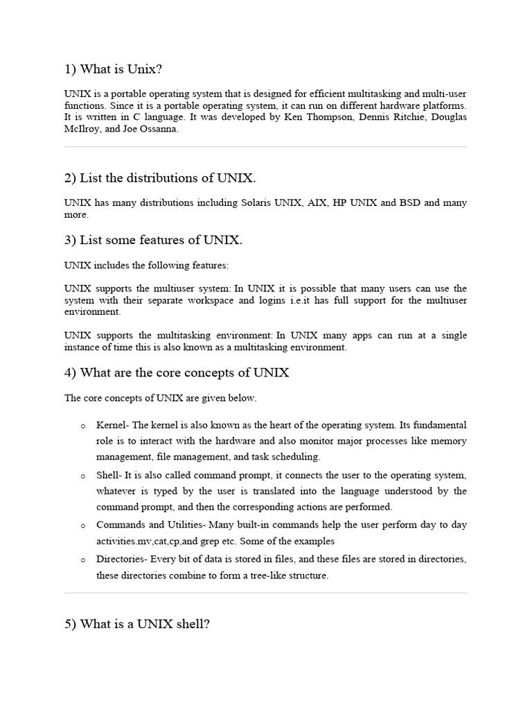 UNIX | PDF | Teaching Methods & Materials