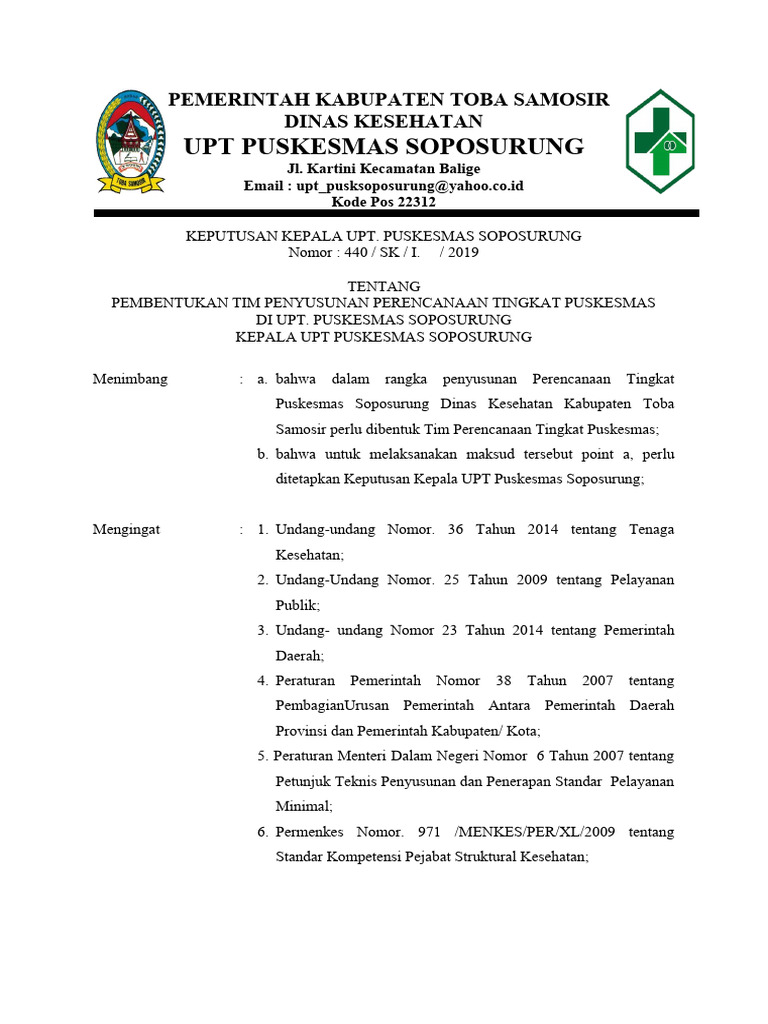 Sk Pembentukan Tim Ptp1 Pdf