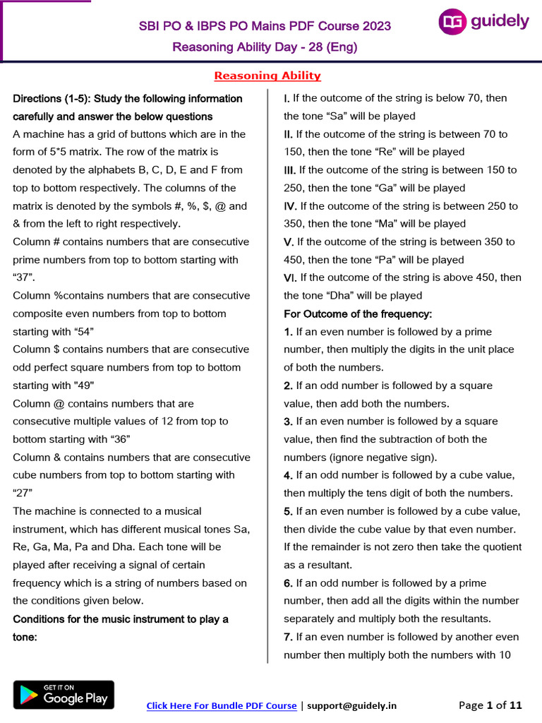 Sbi Po & Ibps Po Mains Day - 28 e 169788874118 | PDF | Numbers ...