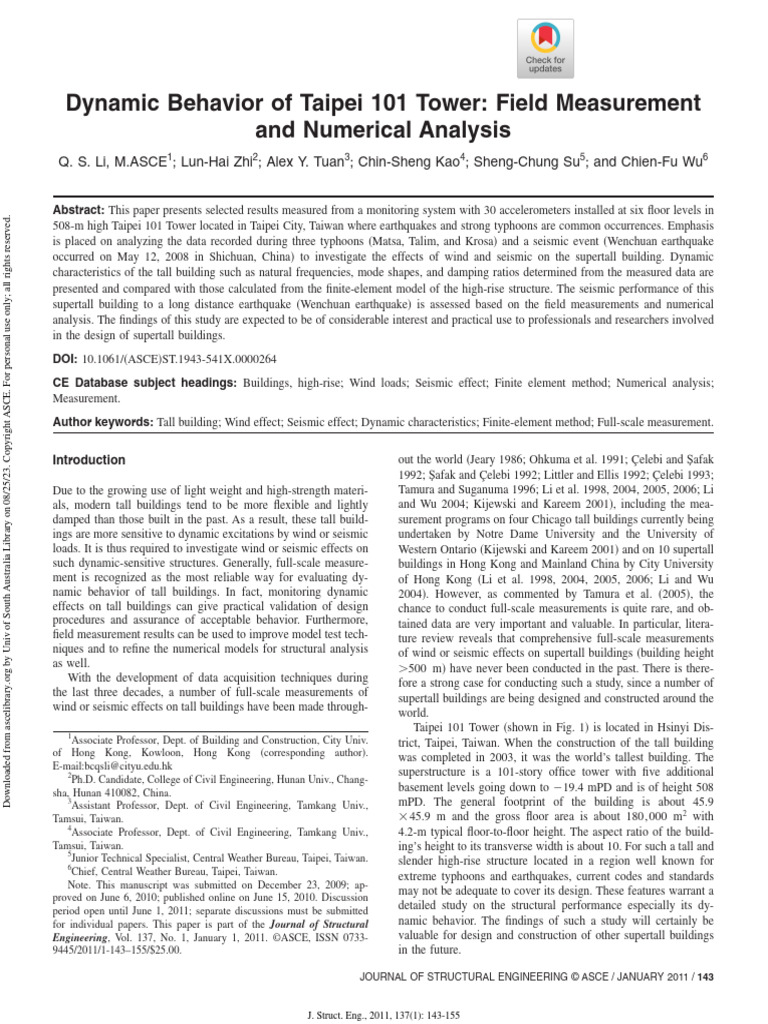 (Asce) ST 1943-541X 0000264 | PDF | Spectral Density | Accelerometer
