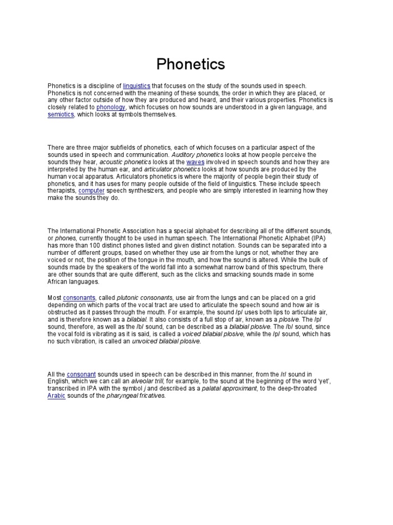 What Is The Uses of Phonetics | PDF | Phonetics | Speech