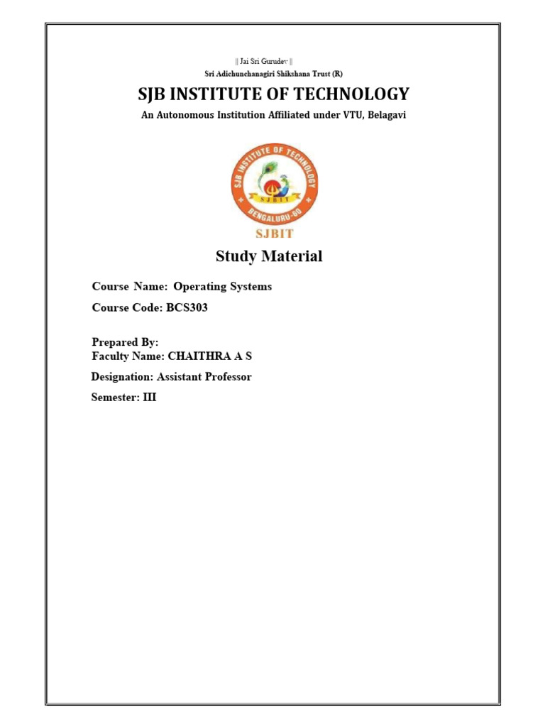Module1 Os | Download Free PDF | Computer Data Storage | Operating System
