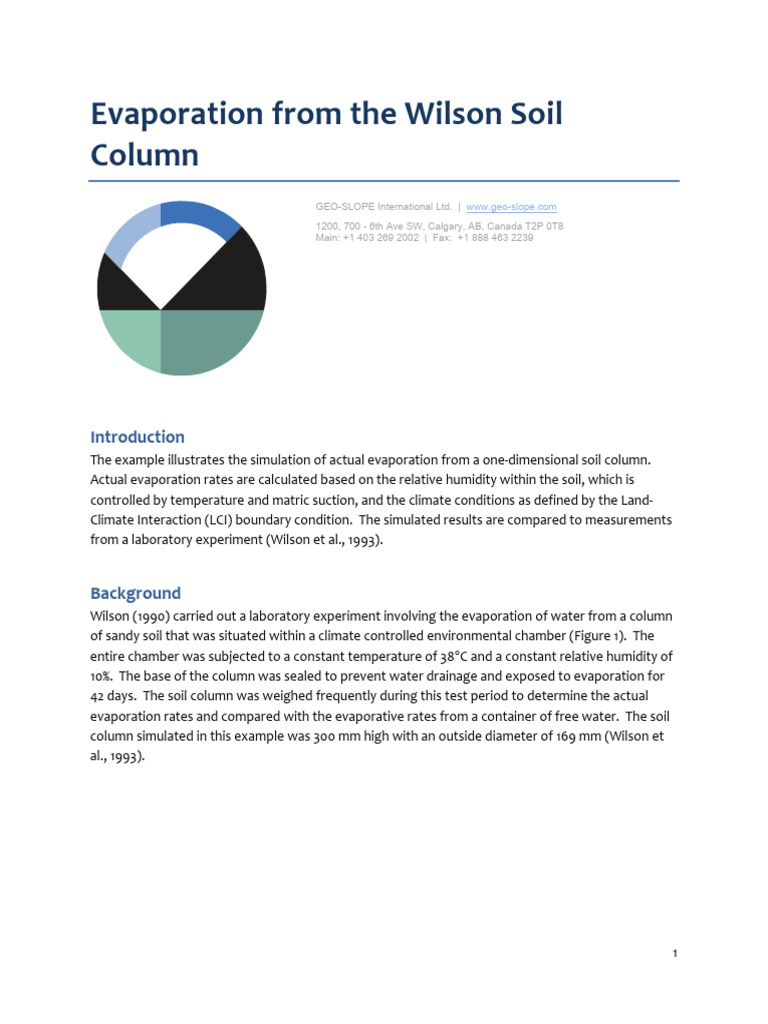Evaporation From The Wilson Soil Column | PDF | Evaporation | Water