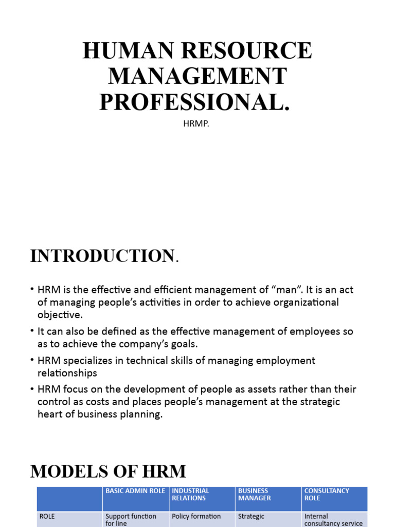 Human Resource Management Professional.: HRMP | PDF | Human Resource ...