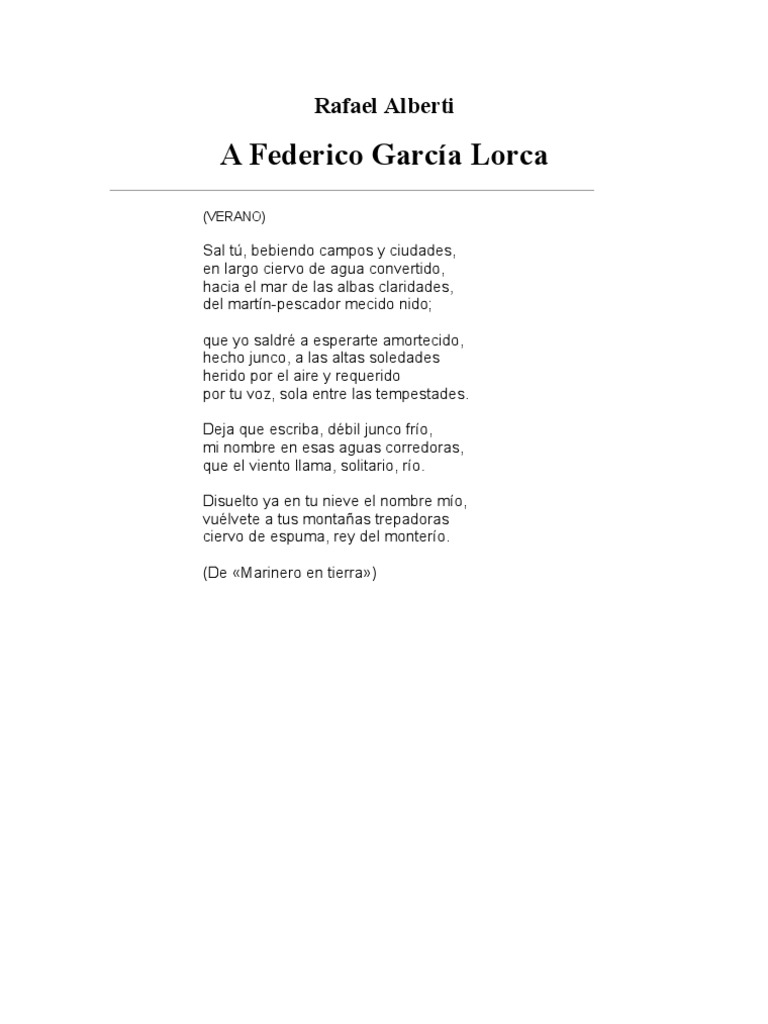 Alberti Rafael - A Federico Garcia Lorca | PDF