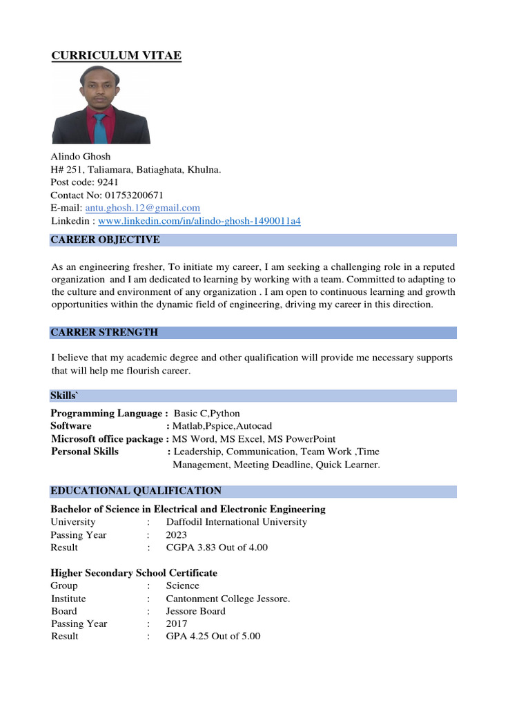CV of Alindo | PDF