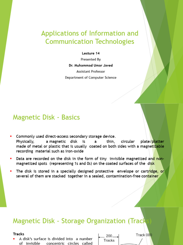 ICT Lecture 14 | PDF | Floppy Disk | Computer Data Storage