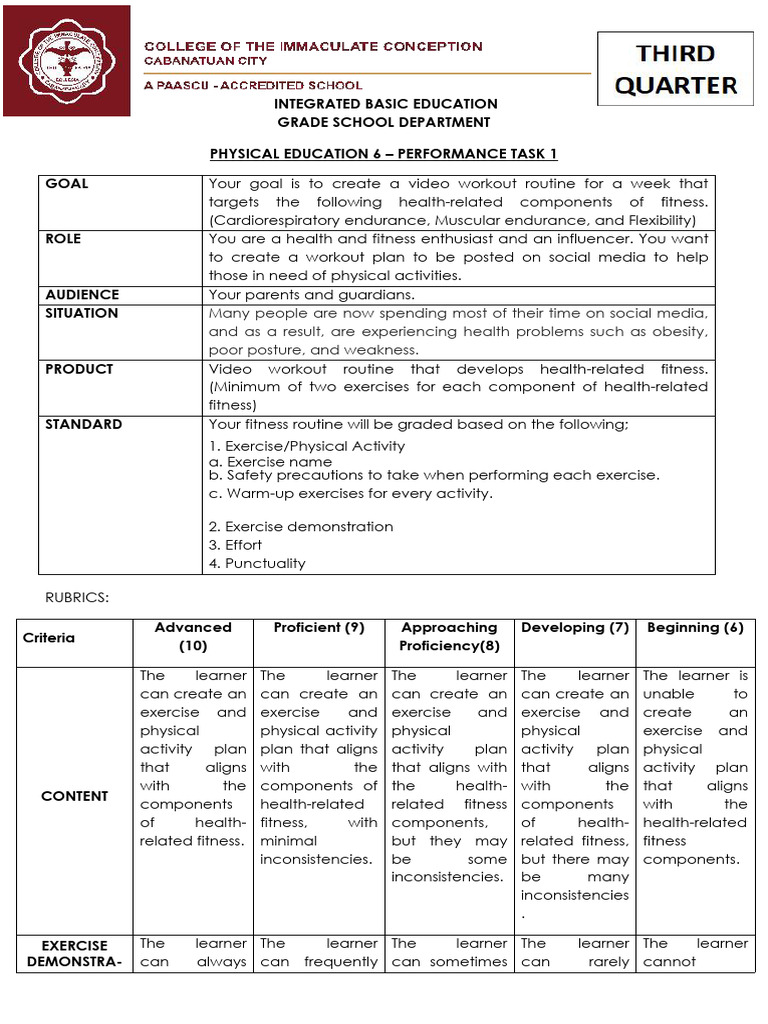 Practical Exam Rubric | PDF