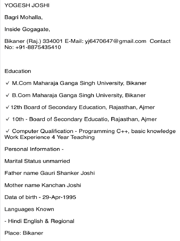 Yogesh Resume 3 | PDF