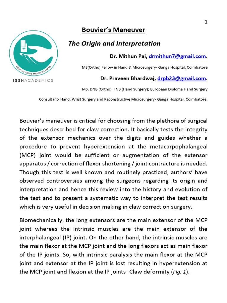 2020 Bouviers Maneuver | PDF | Finger | Hand