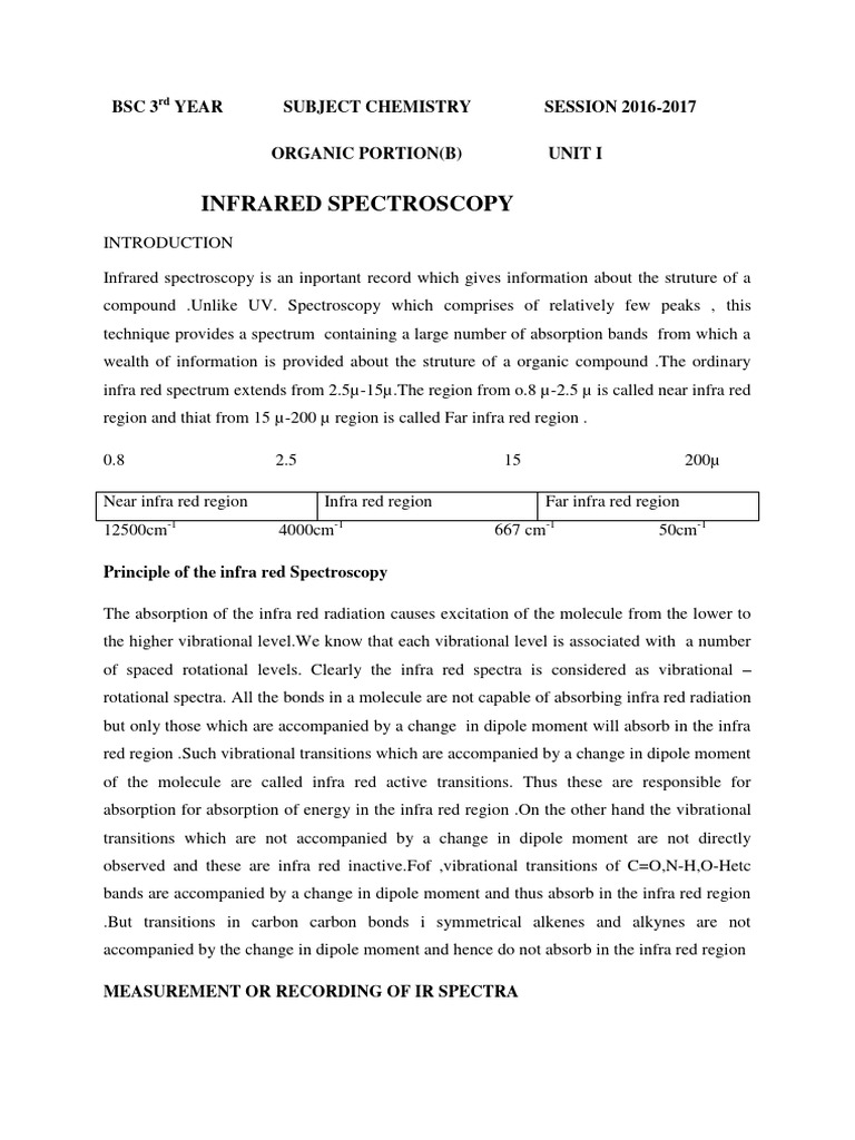 Infrared Spectroscopy | PDF | Infrared Spectroscopy | Infrared
