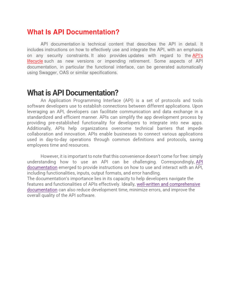 3.a. API Documentation | PDF | Documentation | Information