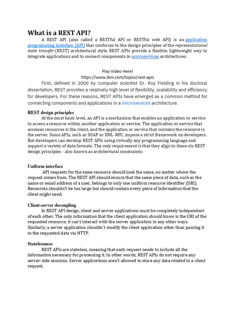 RESTful API Design Principles | PDF | Computing | Systems Architecture