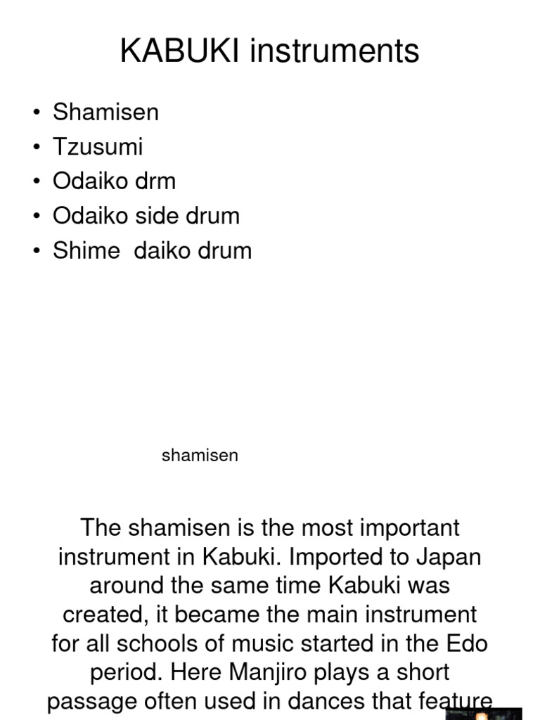 Kabuki Music Instruments Overview | PDF