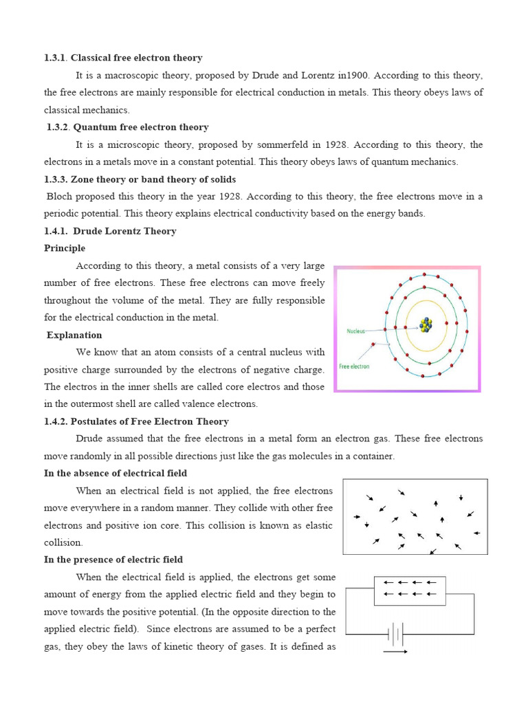 unit 1 | PDF | Electrical Resistivity And Conductivity | Electron