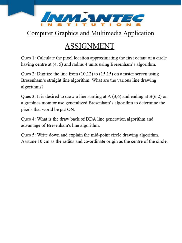CGMA - Assignment 1 | PDF | Computers
