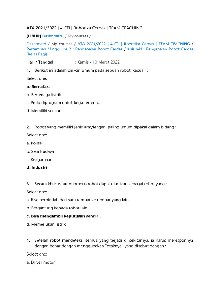 M1-M14 (Robotika Cerdas) | PDF
