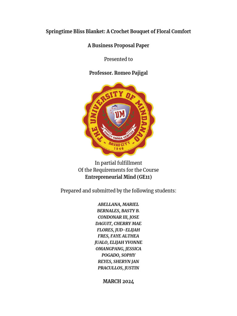 Grp2 Business Ideation Concept Proposal | PDF | Crochet | Yarn