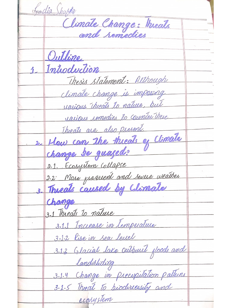 Climate Change, Threats and Remedies - Sadia Shafiq | PDF